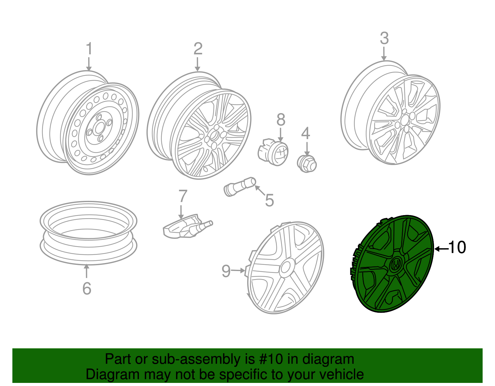 44733-TF0-G12 - 2012-2013 Honda Fit - Trim Assembly Wheel (15X5 1/2J ...