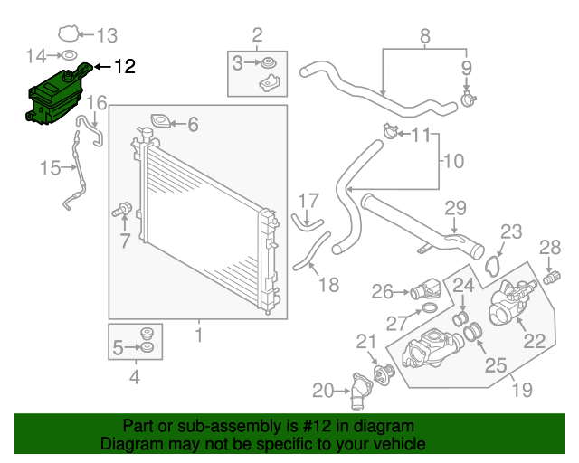 25431-2B100 - Reservoir Tank 2011-2013 Kia Sorento | Kia.Parts Store