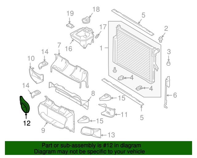 955-575-336-51 - Radiator Support Air Deflector 2003-2006 Porsche ...