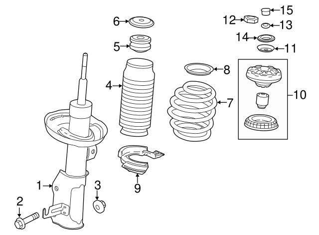 GM Parts: Front Suspension Strut Bumper Retainer (Part# 13502407) | GM ...