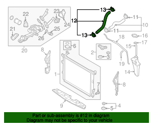 25415-3M000 - Radiator Coolant Hose 2009-2011 Hyundai Genesis ...