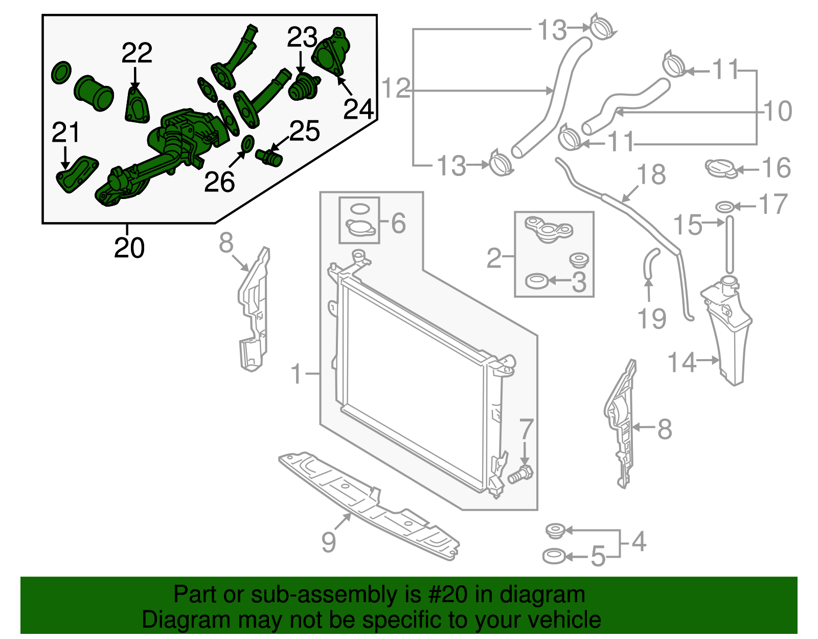 2009-2011 Hyundai Genesis Thermostat Housing 25600-3C660 | OEM Parts Online