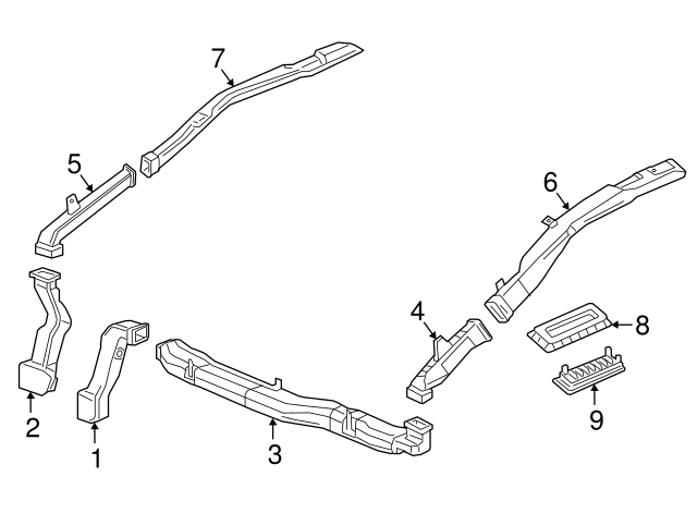 22885834 - Passenger Side Auxiliary Air Conditioning Air Lower Duct ...