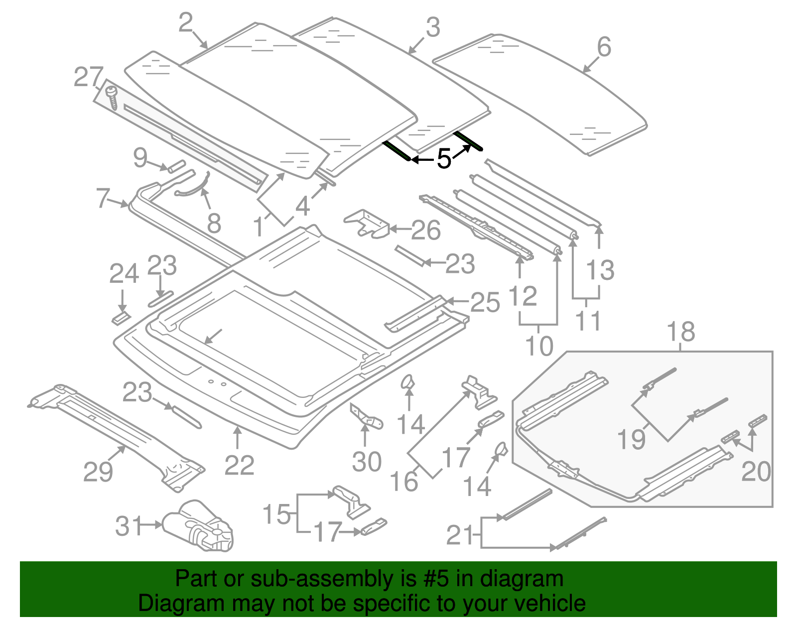 2006-2013 Audi Sunroof Glass Gasket 8P4-877-913-A | Retail Performance ...
