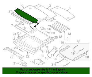 2006-2013 Audi Sunroof Glass 8P4-877-057-A | Genuine Audi Part