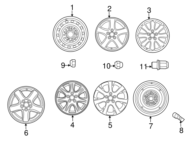42611-06160 - Spare Tire - 2002-2006 Toyota Camry | OEM Genuine Parts