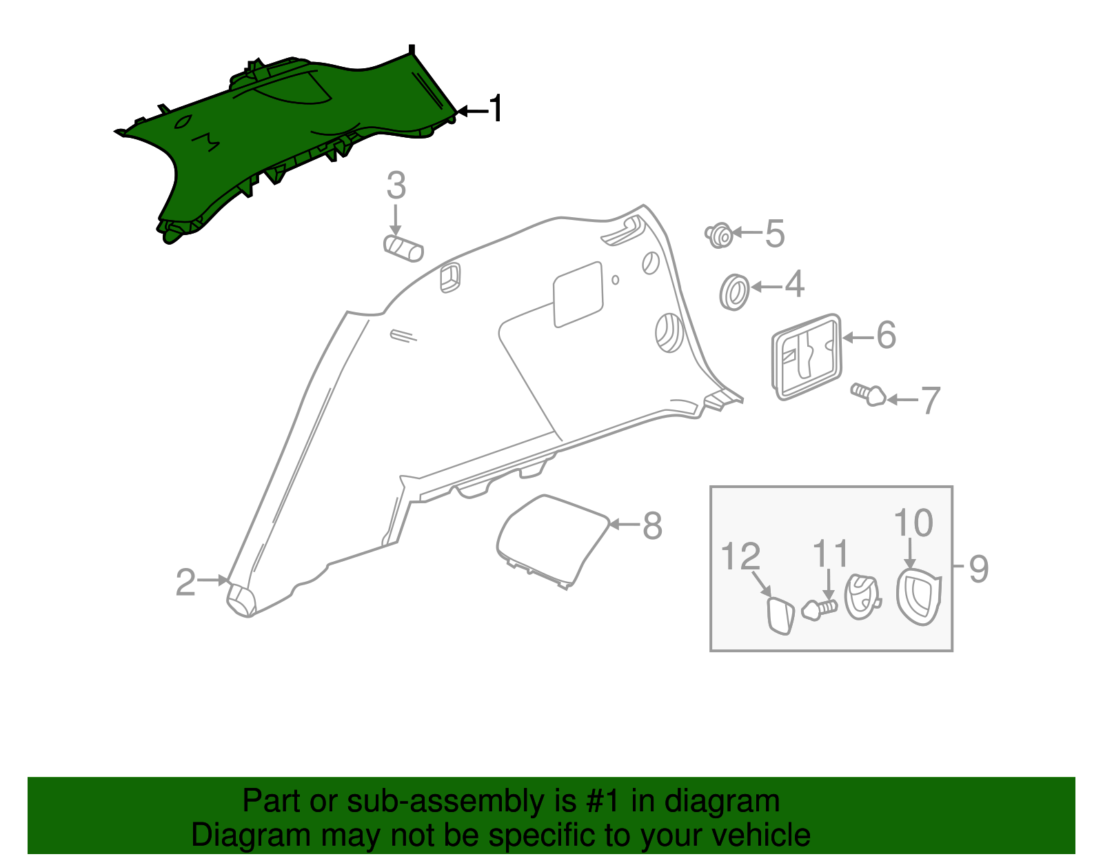 84465160 - 2018-2024 Chevrolet Equinox - Black Driver Side Quarter ...