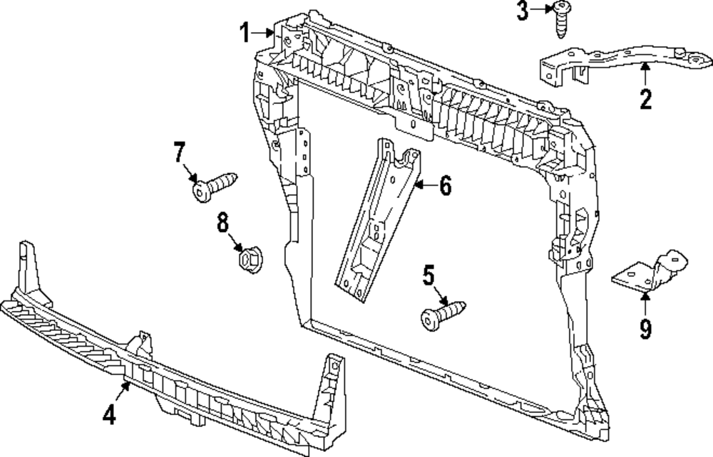 2018-2020 Volkswagen Atlas Radiator Support 3CN-805-588-A | Retail Performance Auto Parts