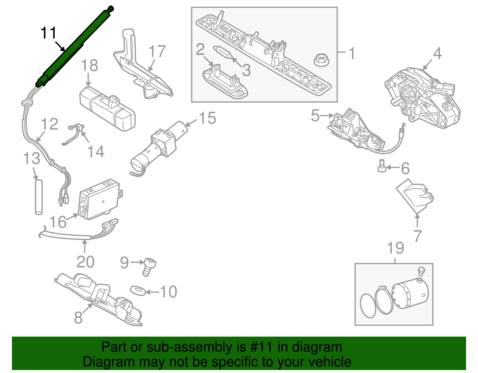 31479627 - Lift Cylinder - LEFT - 2012-2017 Volvo XC60 | Volvo OEM ...