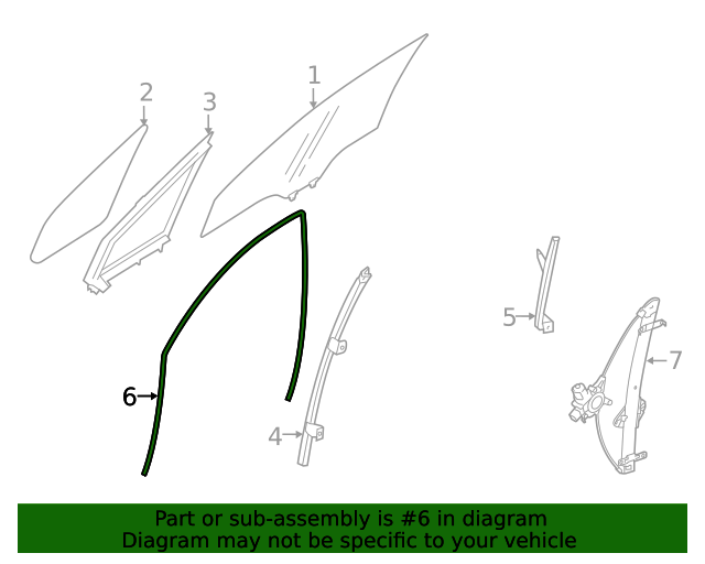 63527AN01A - Run Weather-Strip - 2020 Subaru | World OEM Parts Subaru
