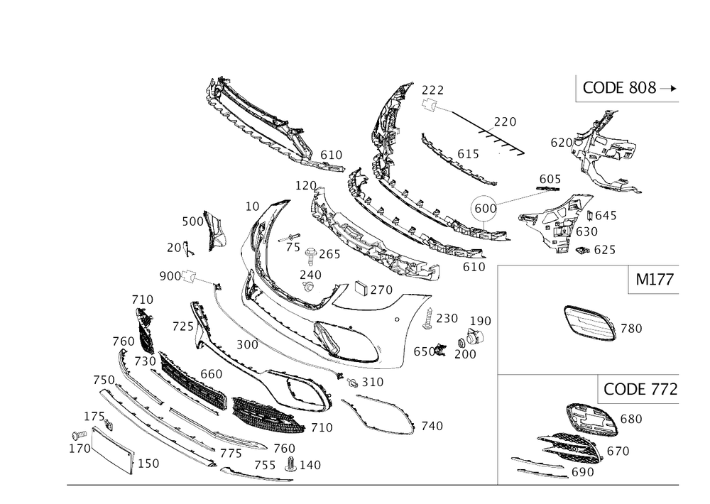 222-885-93-00 - Ventilation Grille 2018-2020 Mercedes-Benz S63 AMG ...
