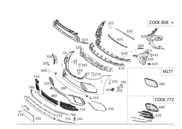 Ventilation Grille - Part #222-885-93-00 | Mercedes Parts Center
