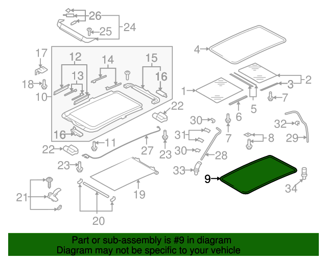2009-2017 Volkswagen Inner Weather-Strip 8R0-877-439-A | QuirkParts