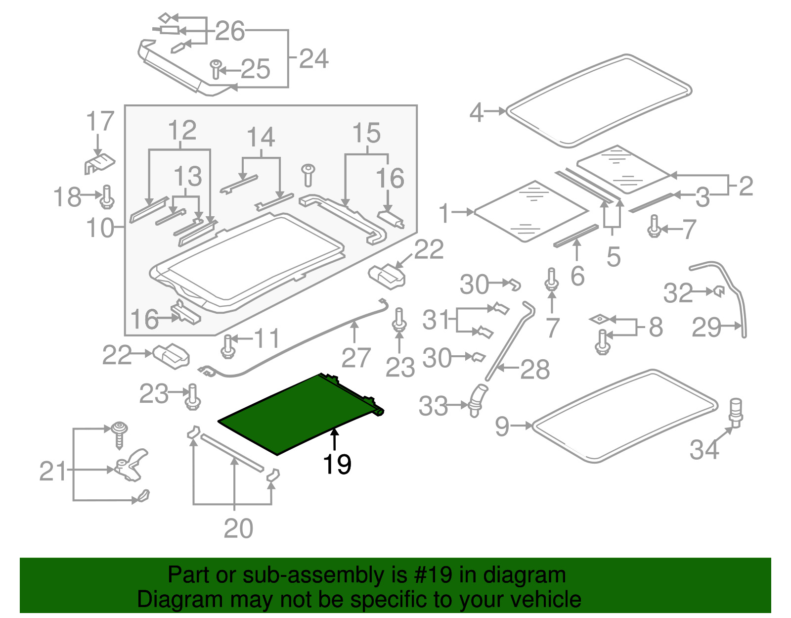 1K9-877-307-D-EV9 - High-Quality Sunroof Cover for 2012-2017 Volkswagen ...