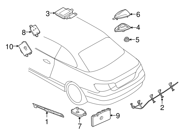 2007-2013 BMW Antenna amplifier, AM/FM, left 65-20-6-968-649 ...
