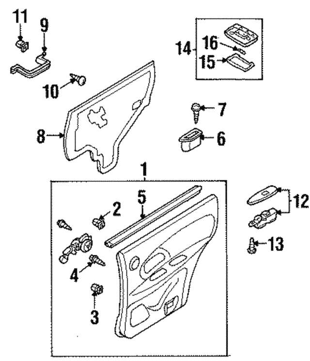 2002-2004 Isuzu Axiom Door Trim Panel 8973928885 | Isuzu Parts Center