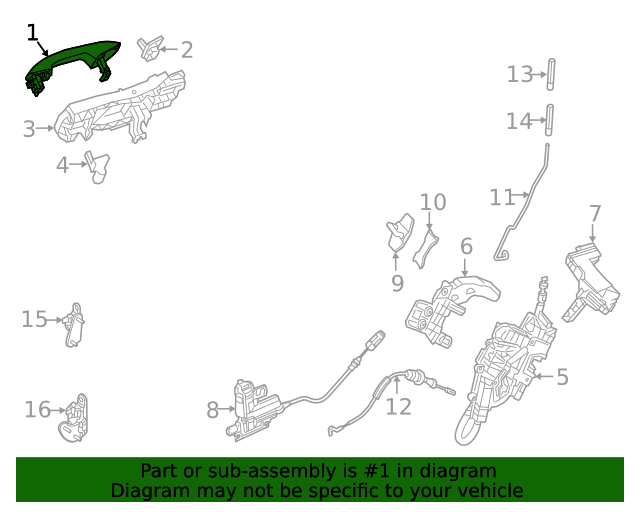 099-760-20-01-9149 - Handle, Outside 2017-2024 Mercedes-Benz ...