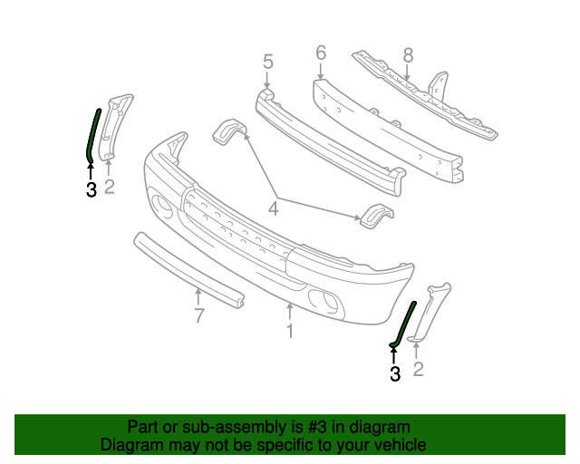 2006 Toyota Tundra Bumper Protection Pad 52541-34010-B0 | Toyota Parts ...
