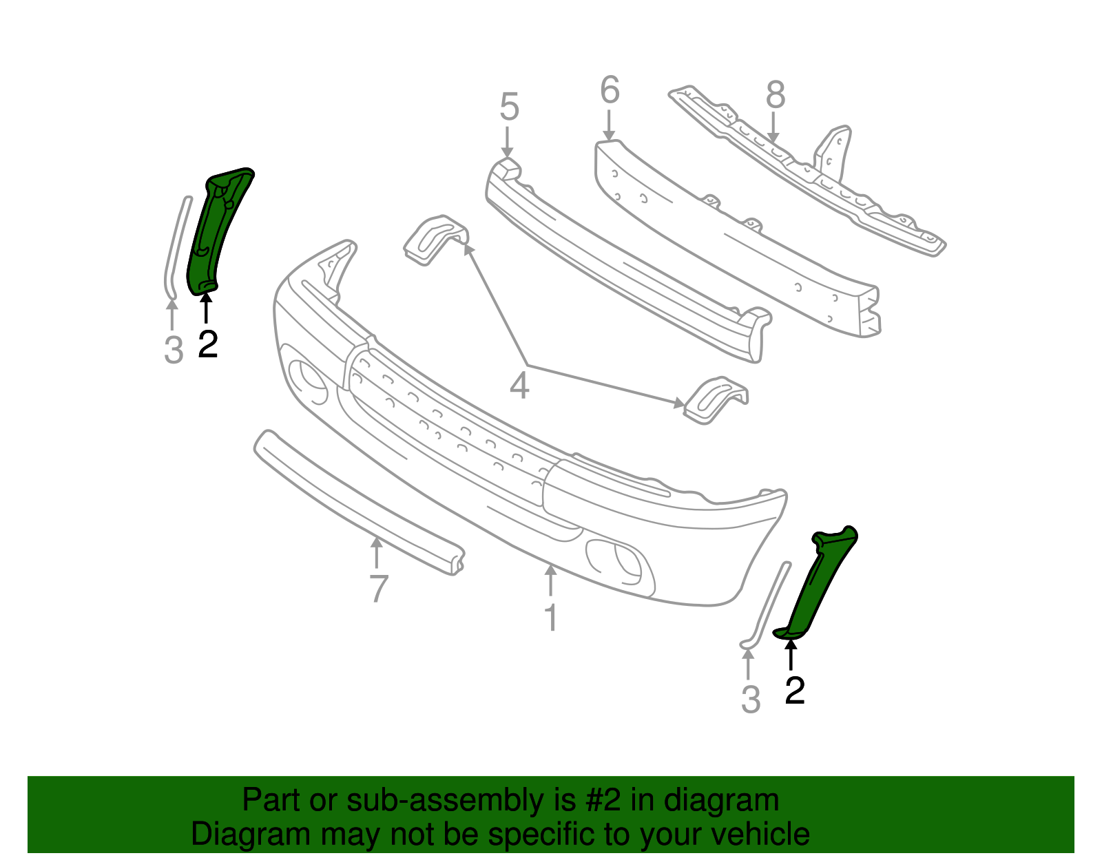 2003-2006 Toyota Tundra Bumper Extension (Right, Front) 52112-0C901 ...
