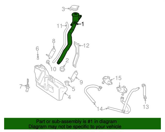61667009125 - 2002-2008 BMW Filler Pipe (61-66-7-009-125) | BMW of ...
