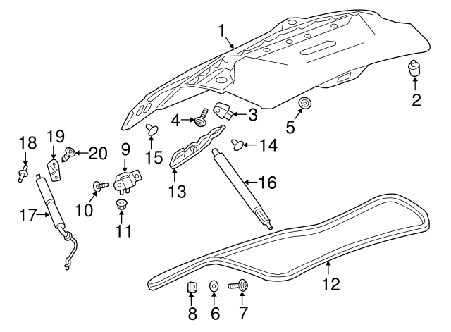 2016-2020 Buick Envision Lift Cylinder 22895254 | GMPartsNow