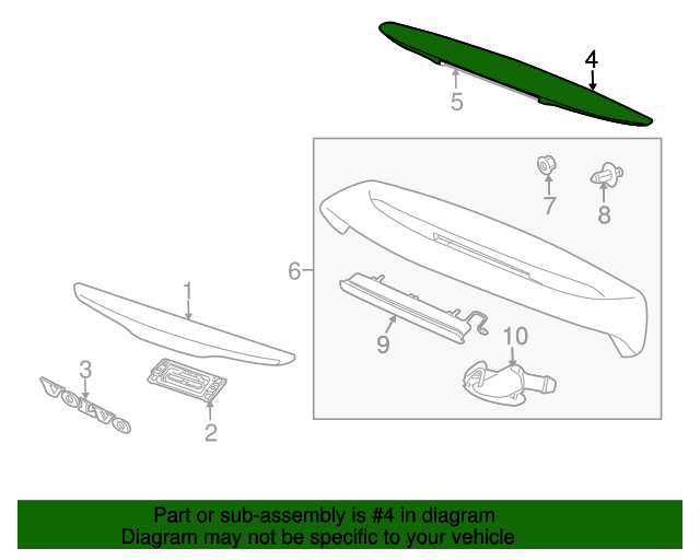 2008-2013 Volvo C30 Rear Spoiler 30716876 | OEM Parts Online