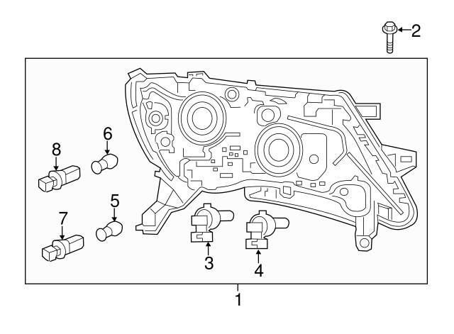 2017-2019 Nissan Pathfinder Headlamp Assembly - Passenger Side (RH ...