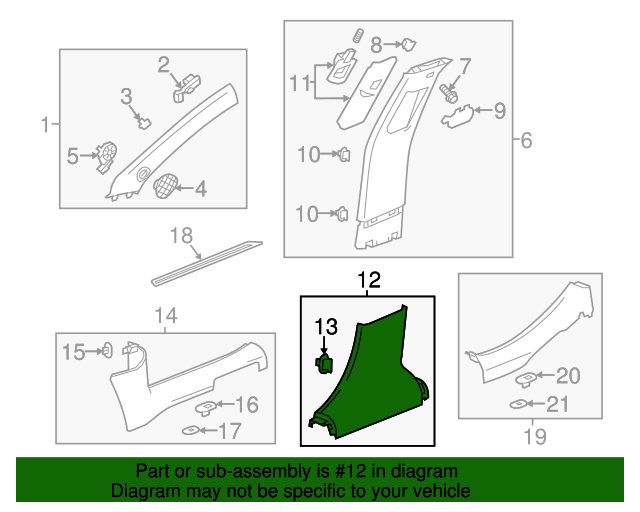 22884305 GM Lower Center Pillar Trim | GM Parts Store