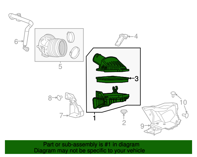2016-2024 Chevrolet Camaro Air Cleaner 84008589 GM | GMPartsDirect.com