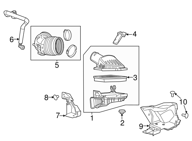 2017-2023 Chevrolet Camaro Air Cleaner Outlet Duct 84486694 | OEM GM Parts