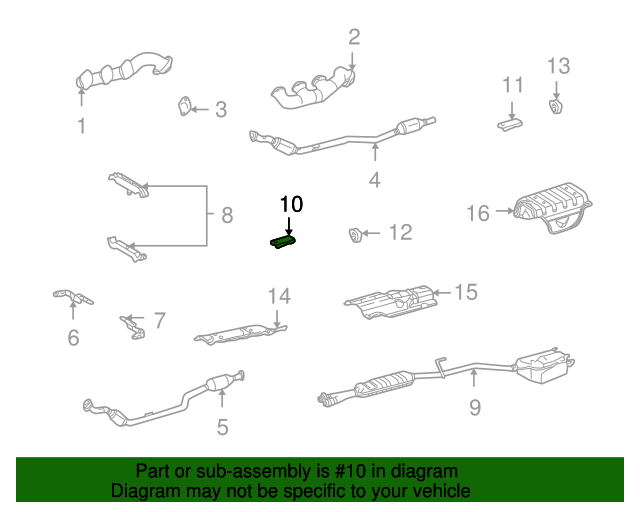 2001-2009 Mercedes-Benz Muffler & Pipe Bracket 203-490-01-40 ...