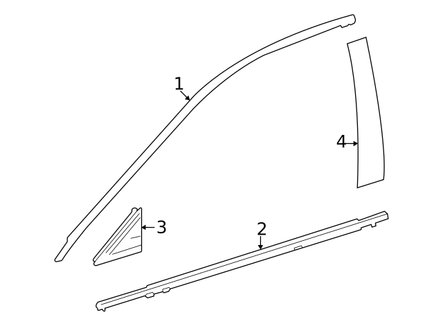 2021-2023 Toyota Mirai Door Reveal Molding 75754-62010 | Toyota Parts ...