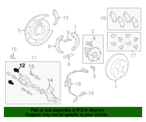 1989-2023 Toyota Disc Brake Caliper Pin Bolt 90016-AA604 | Toyota Parts