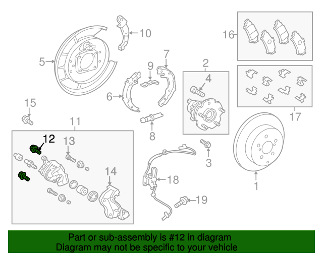 90016-AA604 - Disc Brake Caliper Pin Bolt - 1989-2024 Toyota ...