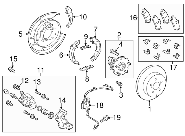 04466-47051 - Brake Pads Rear - 2012-2017 Toyota Prius V | OEM Genuine ...