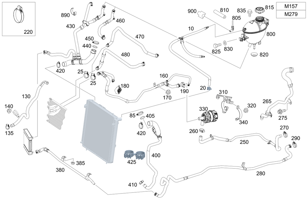 463-501-04-91 - Coolant Filling Hose 2016-2018 Mercedes-Benz G65 AMG ...