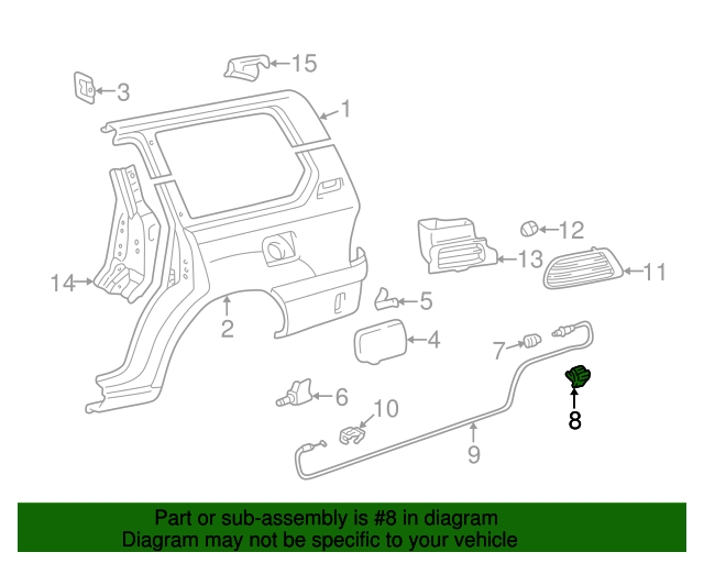 1998-2007 Toyota Land Cruiser Lock Clamp 90469-05010 | Toyota Parts Center