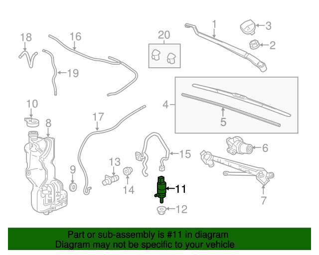 2016-2020 Cadillac CT6 Windshield Washer Pump 84518406 | OEM Parts Online