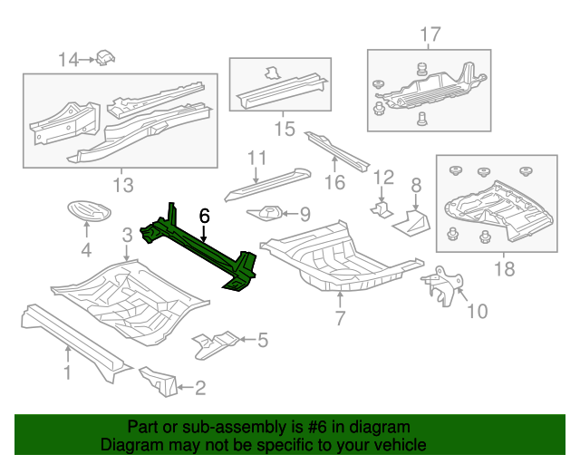 2012-2018 Toyota Floor Reinforced 58204-07010 | Toyota Parts Center