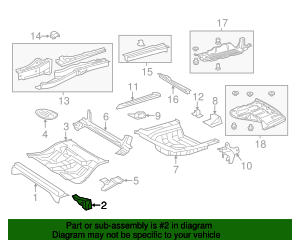 2012-2018 Toyota Gusset 61062-06032 | Toyota Parts