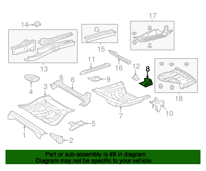 58336-06070 - Rear Floor Pan Reinforcement - 2012-2018 Toyota ...