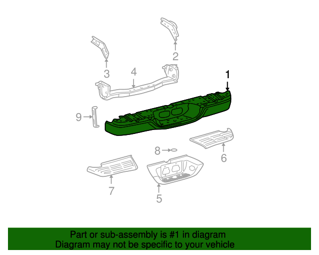 52151-0C902 - Rear Bumper - 2003-2006 Toyota Tundra | OEM Genuine ...
