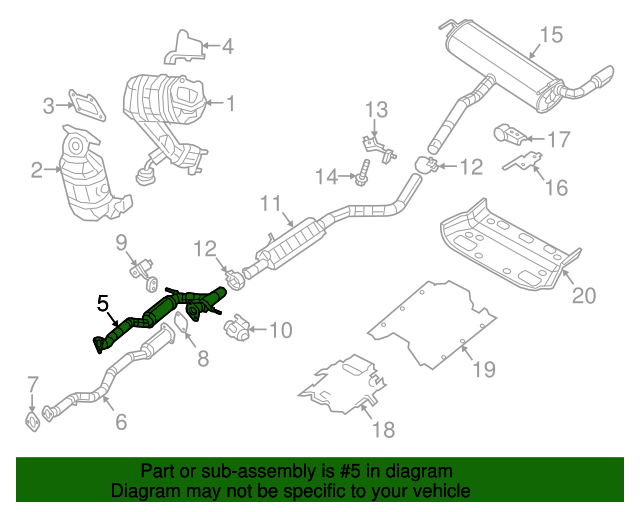 2014-2018 Mopar Front Pipe 68110128AC | Mopar Parts Canada