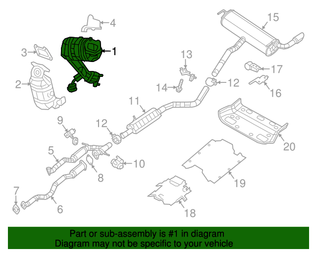 2019-2021 Jeep Cherokee Catalytic Converter 68337774ab | TascaParts.com