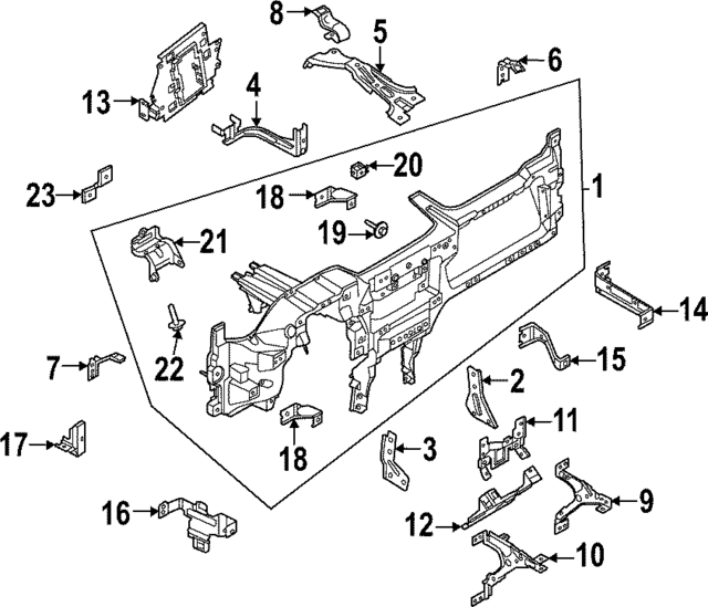 LJ8Z-58045D56-G - Side Bracket 2021-2024 Ford Mustang Mach-E | Big 3 ...