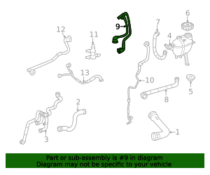 167-501-51-00 - Engine Coolant Overflow Hose 2020-2024 Mercedes-Benz ...