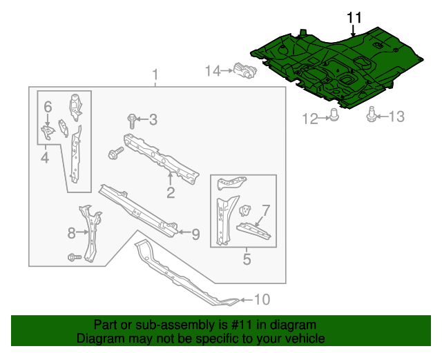 2015-2019 Subaru OEM NEW 15-2019 Subaru Legacy Outback Radiator Support ...