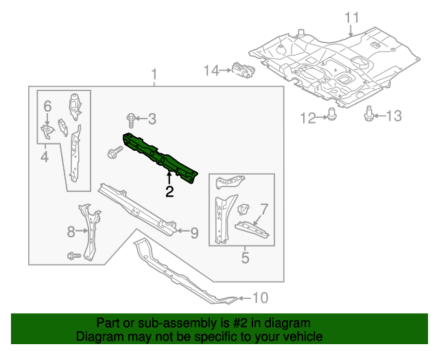 2015-2019 Subaru Upper Tie Bar 53029AL00A9P | Subaru Parts Store