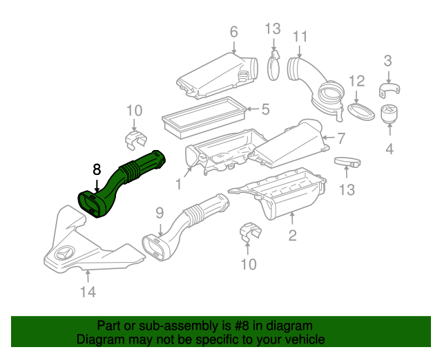 156-094-18-82 - Inlet Hose 2008-2010 Mercedes-Benz | Mercedes-Benz USA ...