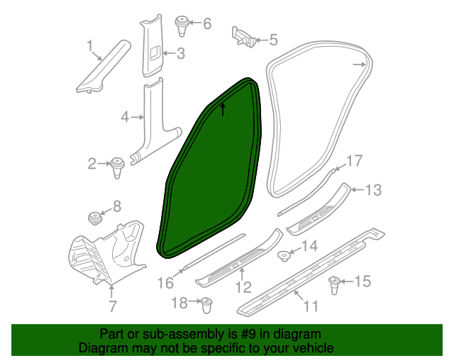 51727116403 - 1997-2003 BMW Opening Trim (51-72-7-116-403) | BMW of ...